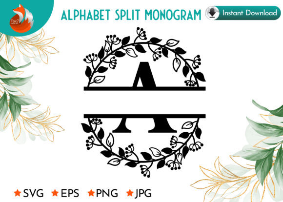Flora A-Z Alphabet Split Monogram