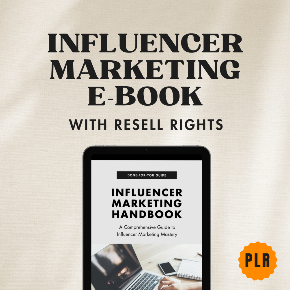 PLR Influencer Marketing EBook | Digital Marketing Guide | Resell Rights | PLR | Done For You ...