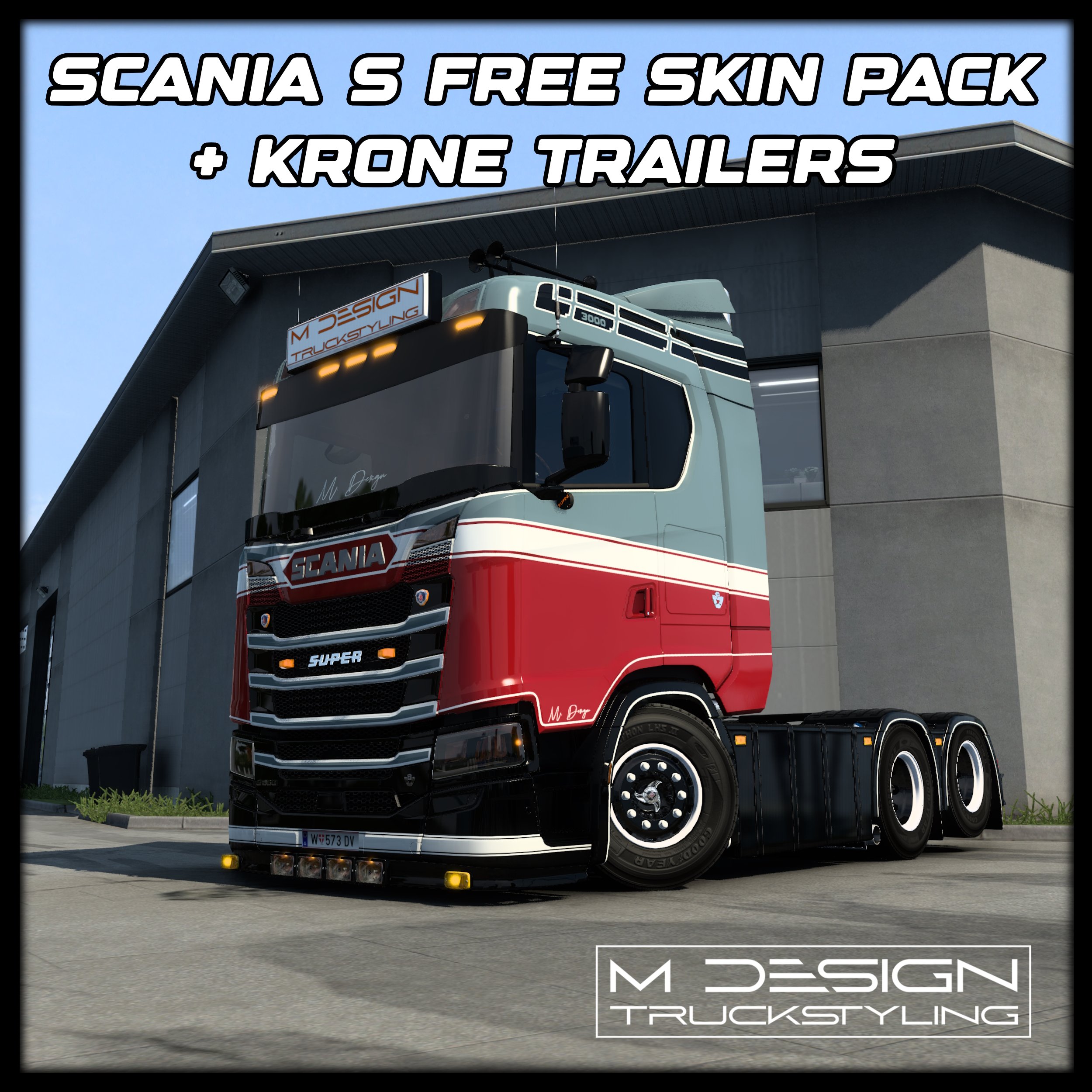 ETS2 - NEW FREE MOD - SCANIA S SKIN PACK by M DESIGN TRUCKSTYLING ...