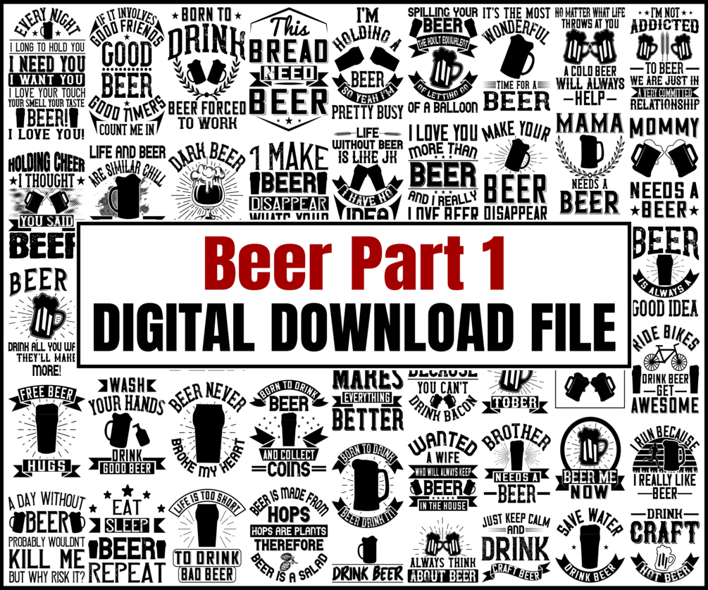 Beer Part 1 Design Bundle - Design Bundle instant Download