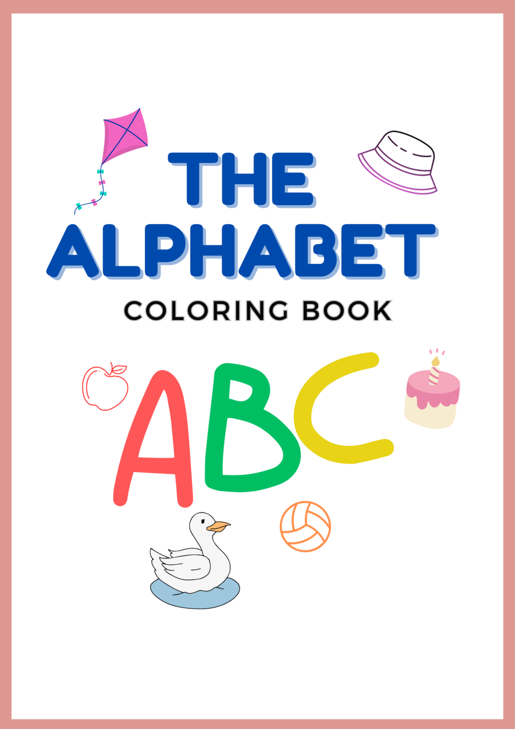 White Simple alphabet Coloring book, Coloring Book ,Busy Book