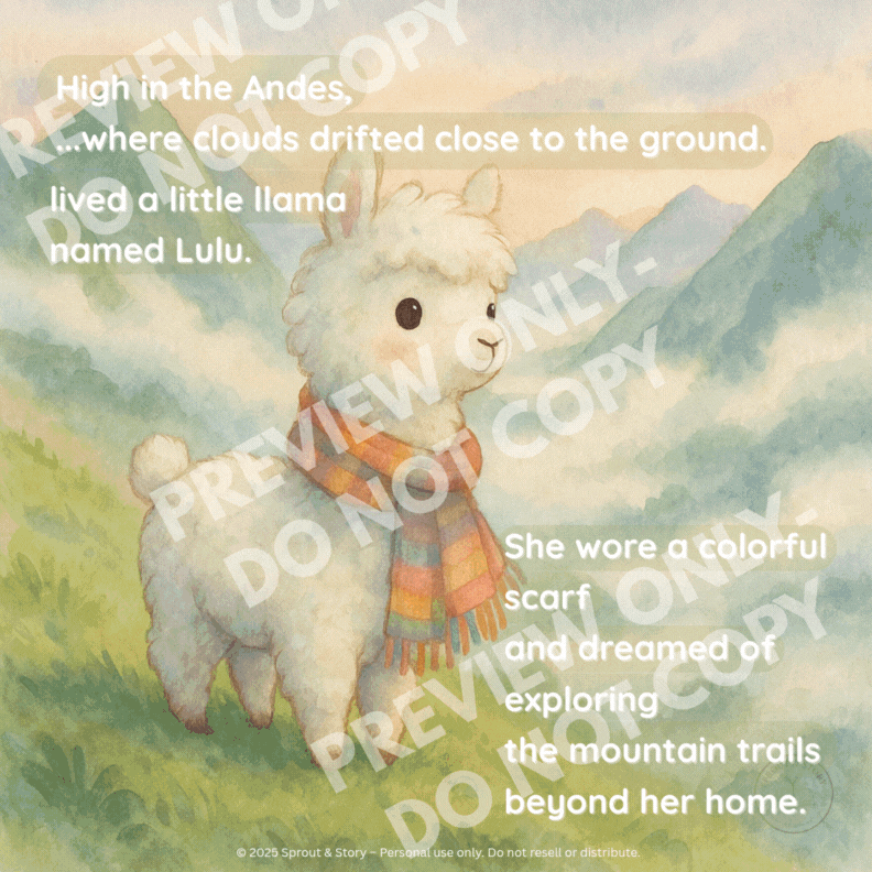 Lulu the Little Llama: Brave on the Mountain – Printable Courage Story ...