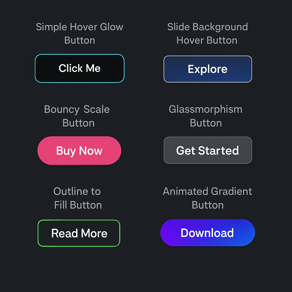 Animated CSS Button Pack - 6 Morden Hover Effects