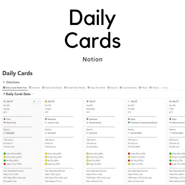 Free Notion Daily Cards - NellieNotion Templates Creator