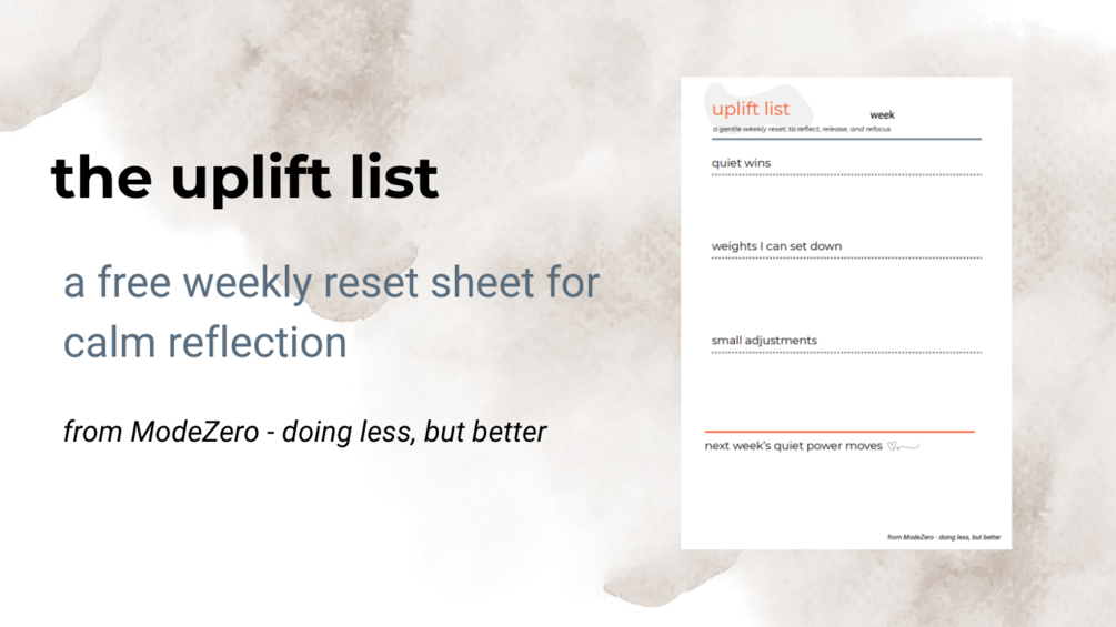 The Uplift List - A Weekly Reset Sheet for Gentle Reflection