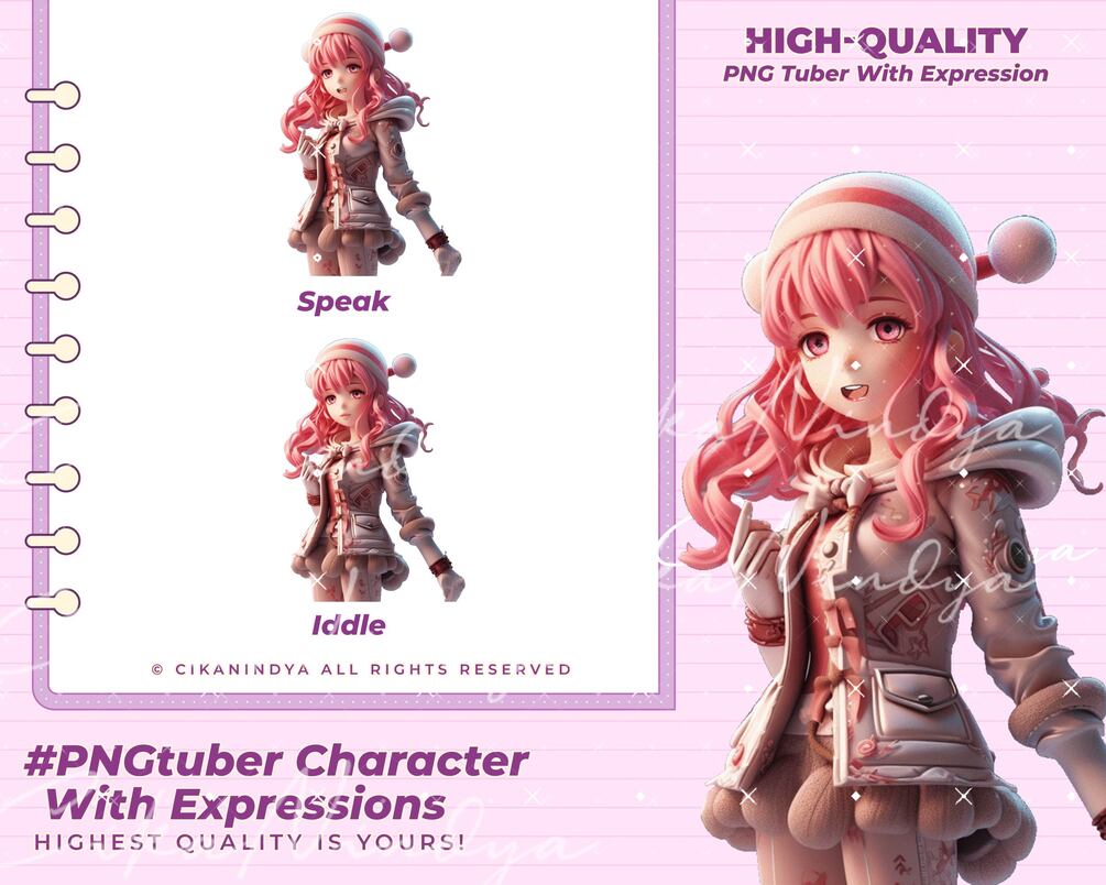 PNG Tuber | Jingle Bell Lively Christmas Tuber Character | Free 2 Poses ...