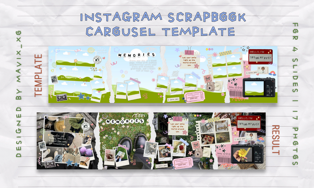 Best Memories | 3-in-1 Instagram Scrapbook Template Bundle
