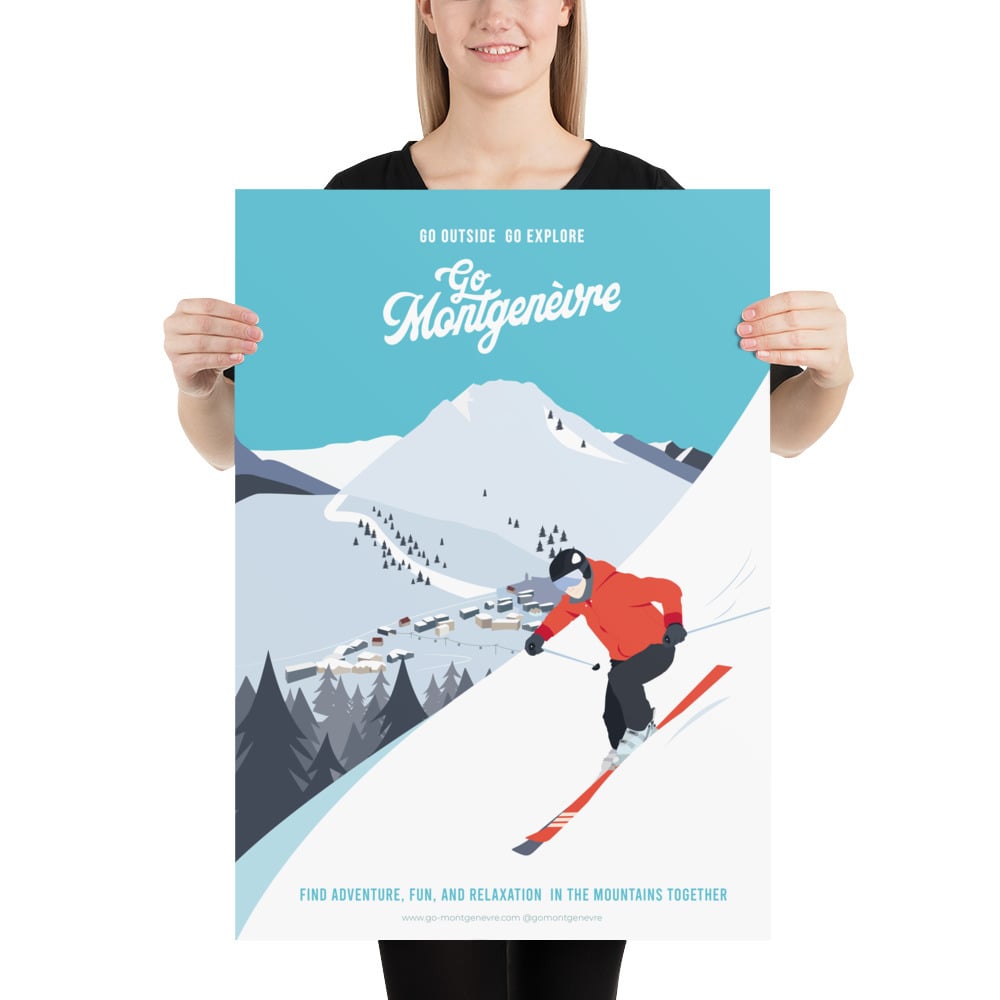 Go Montgenevre - Skier Poster 50 x 70cm