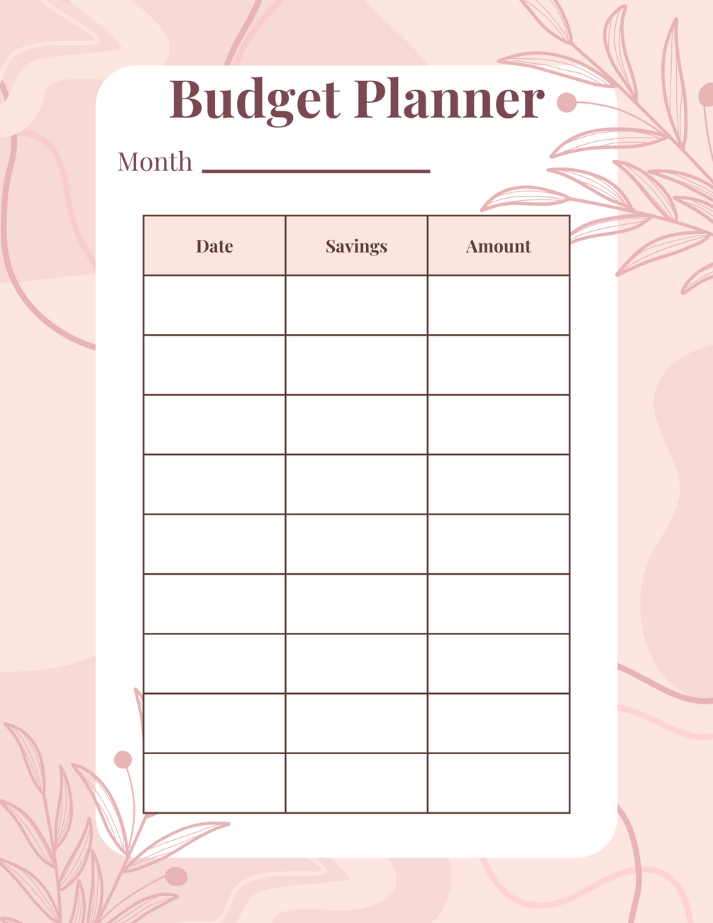 Printable Budget Planner | Expense & Savings Tracker PDF