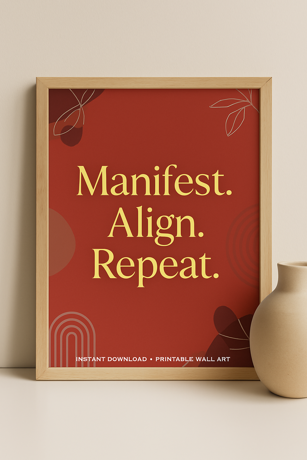 Manifest. Align. Repeat. – Minimalist Digital Wall Art (Printable)