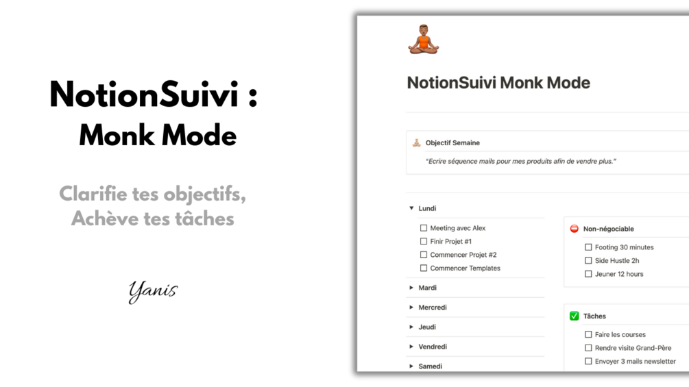 NotionSuivi Monk Mode