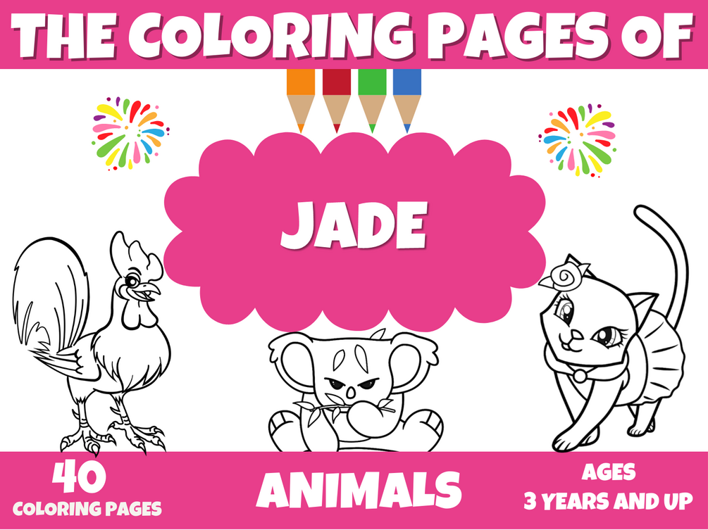 JADE Coloring Pages, Animal coloring book for children named JADE ...