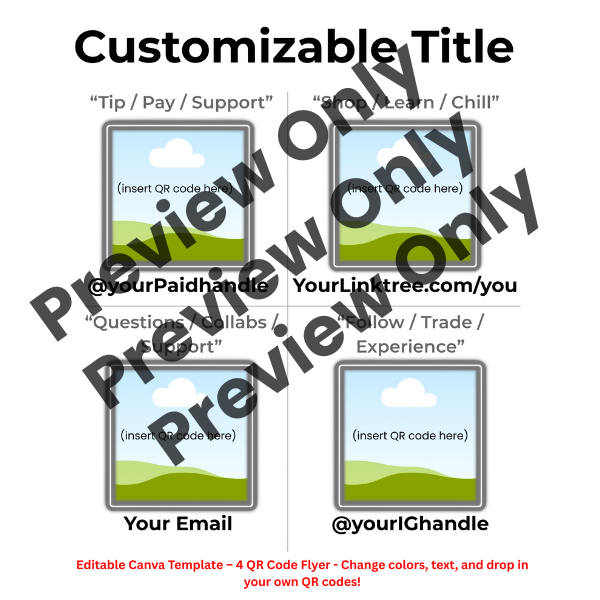 Vendor QR Code Sign Bundle – 3 Editable Canva Templates | Payment ...