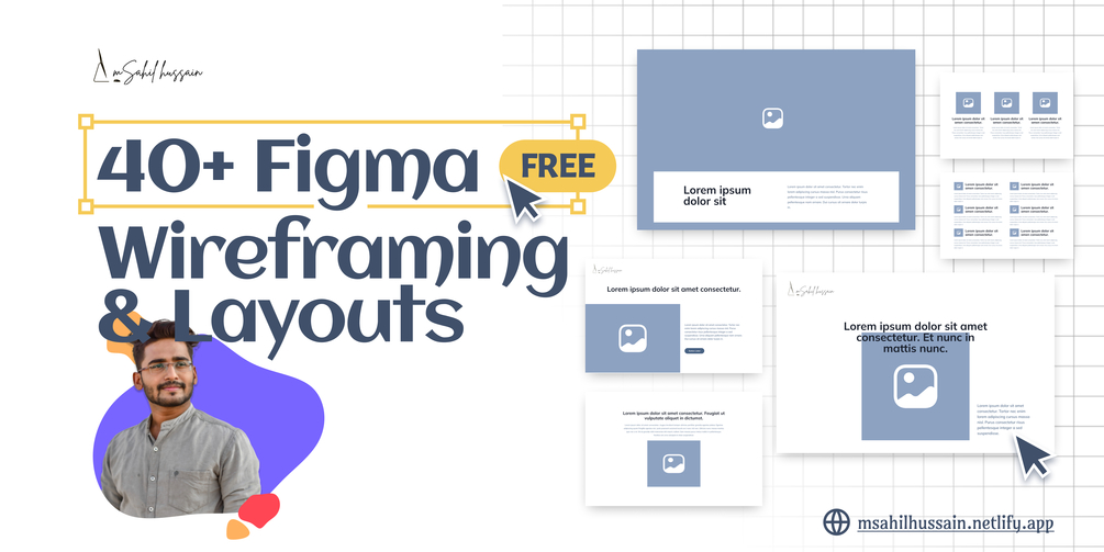 Hero and Layout Section Wireframe [ FREE ]