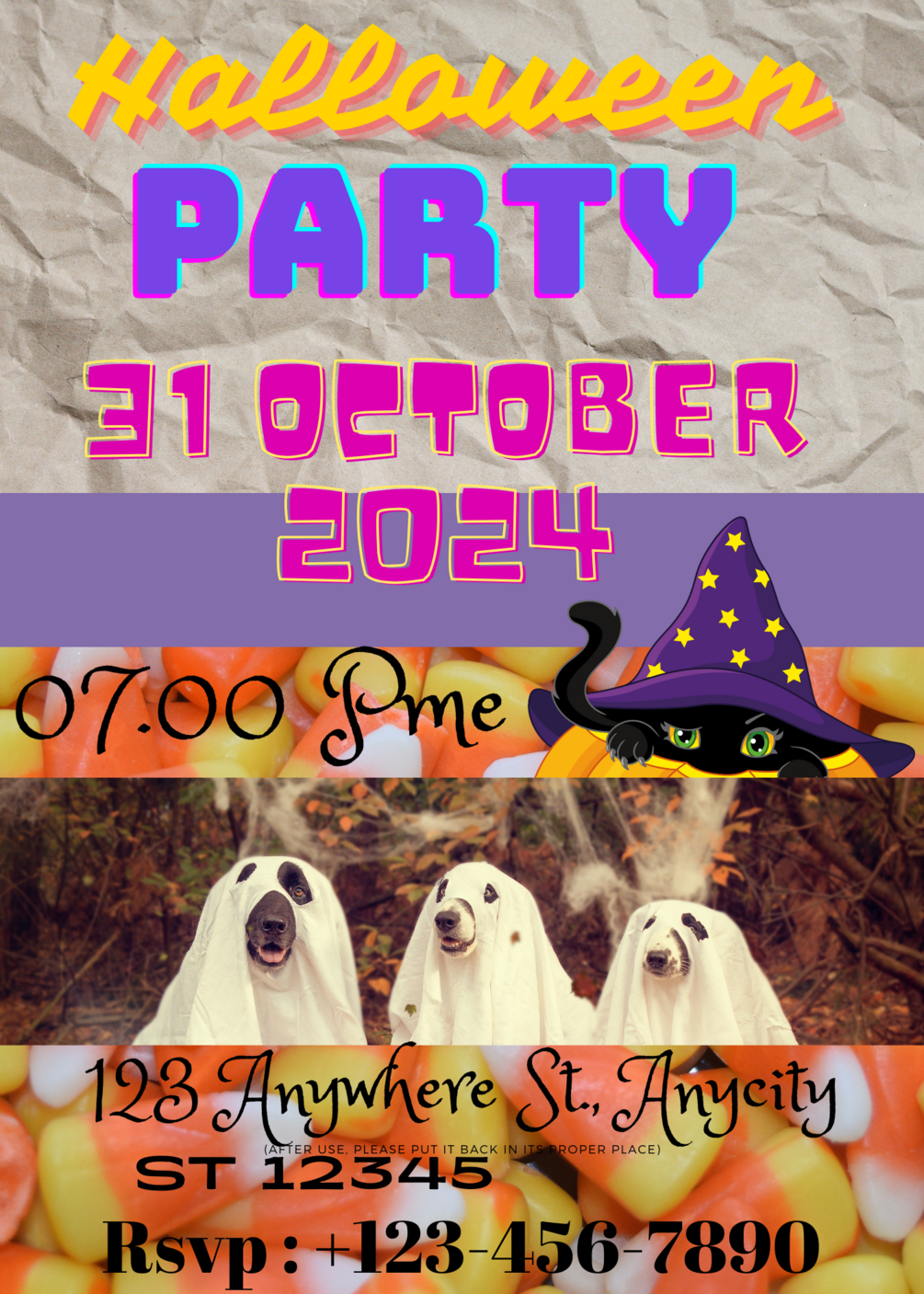 Multi-Color Halloween Card