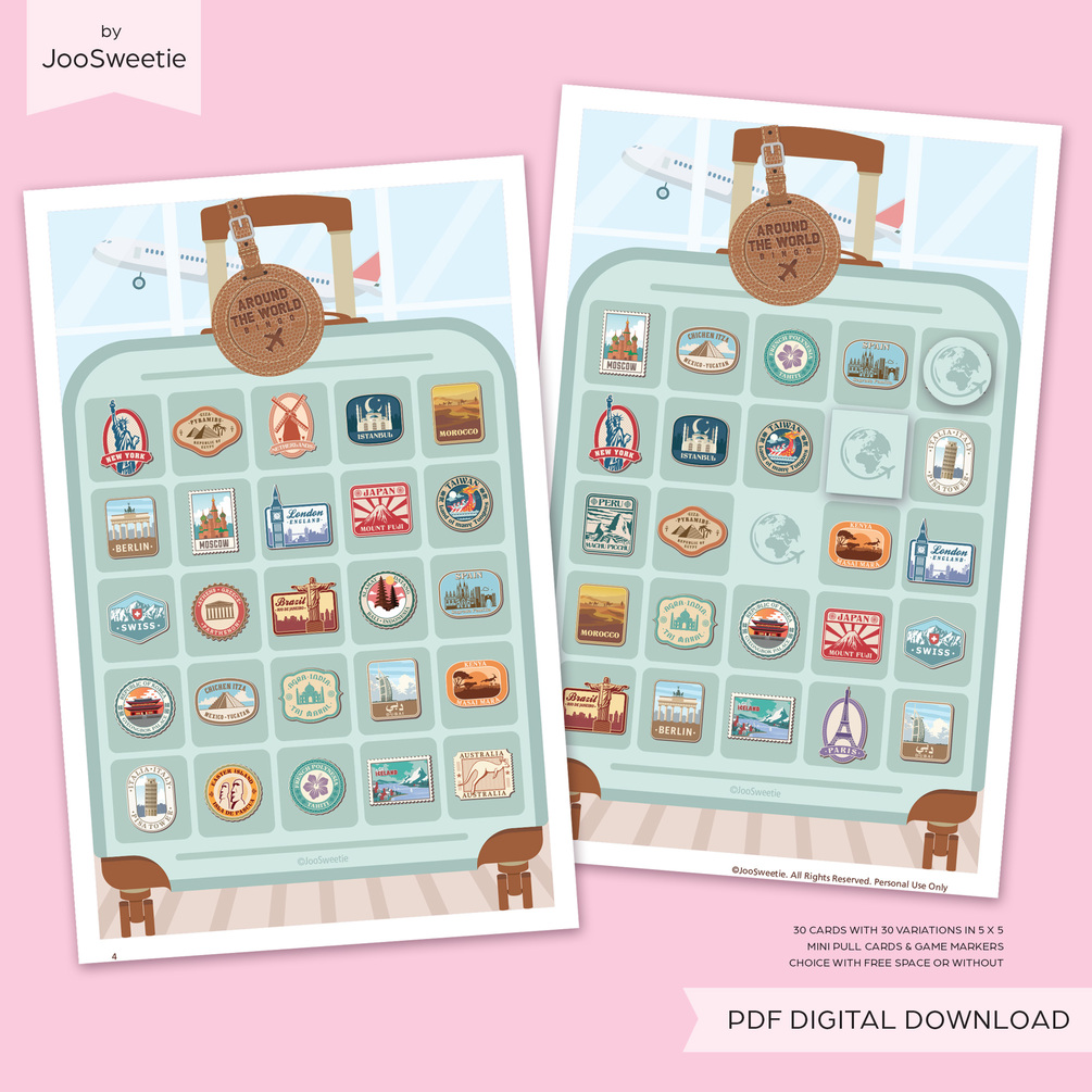 Around The World Bingo Game Kit | Printable PDF Download