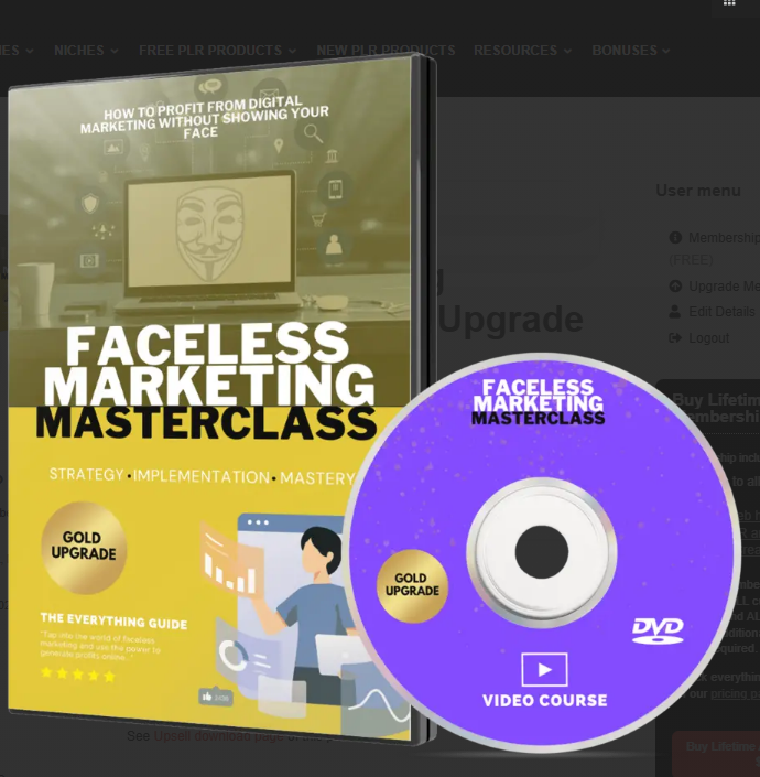 Faceless Marketing Masterclass Video Upgrade