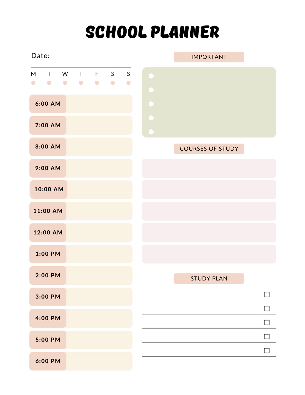 Back To School Planner