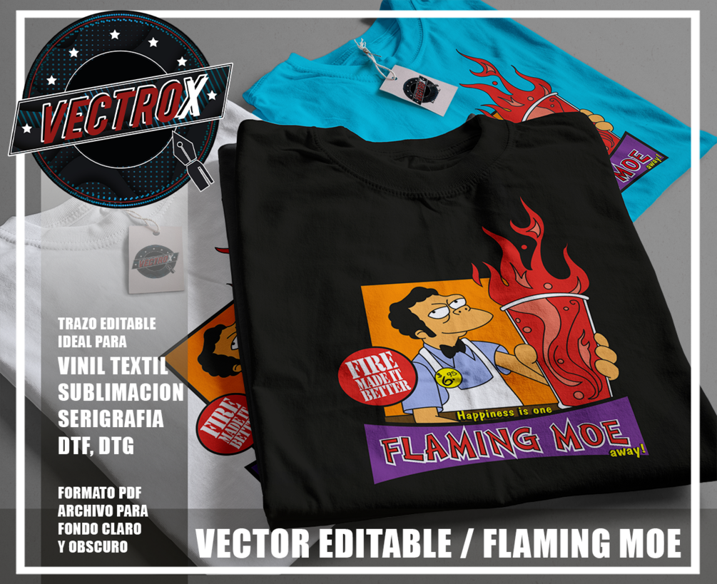 Vector Editable - Flaming Moe