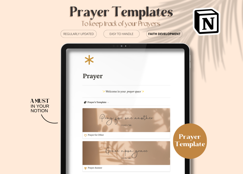 Prayer Template to add in your Notion Dashboard