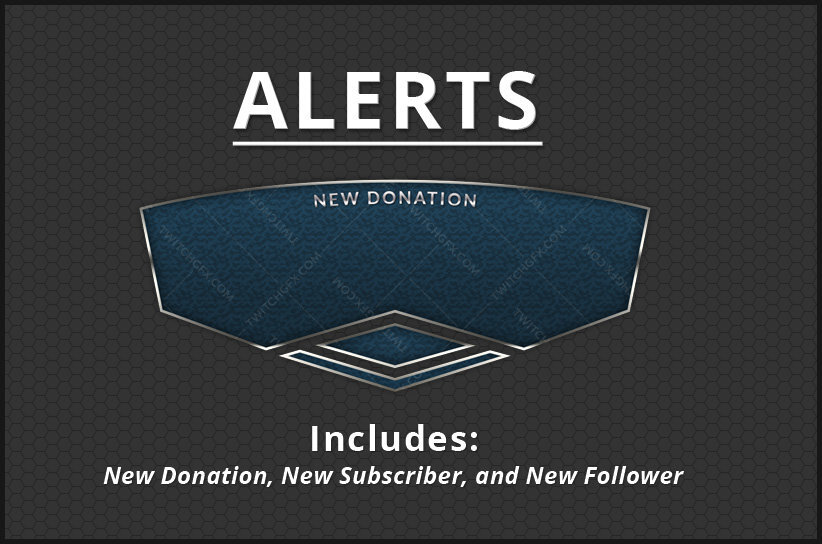 Blue Animated Stream Overlay Scenes Package