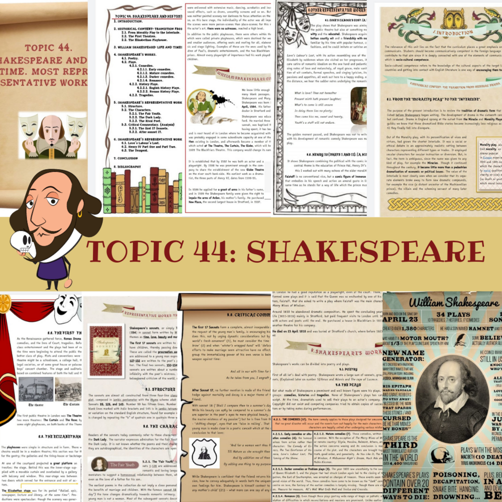 Topic 44.Shakespeare and his time. Most representative works.