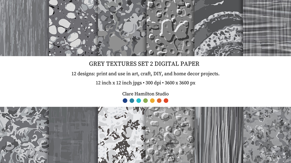 Grey Textures Paper Set 2 Digital Paper