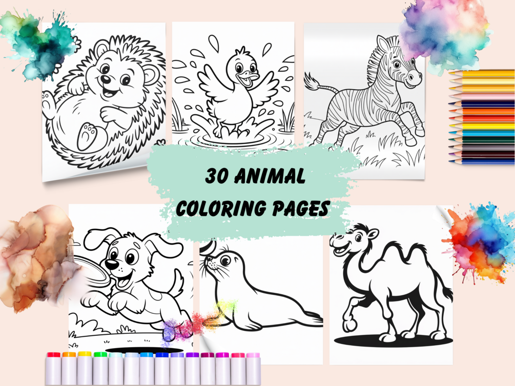 Animal Coloring Book for Kids | Zoo, Farm, Sea & Wild Animals | Baby ...