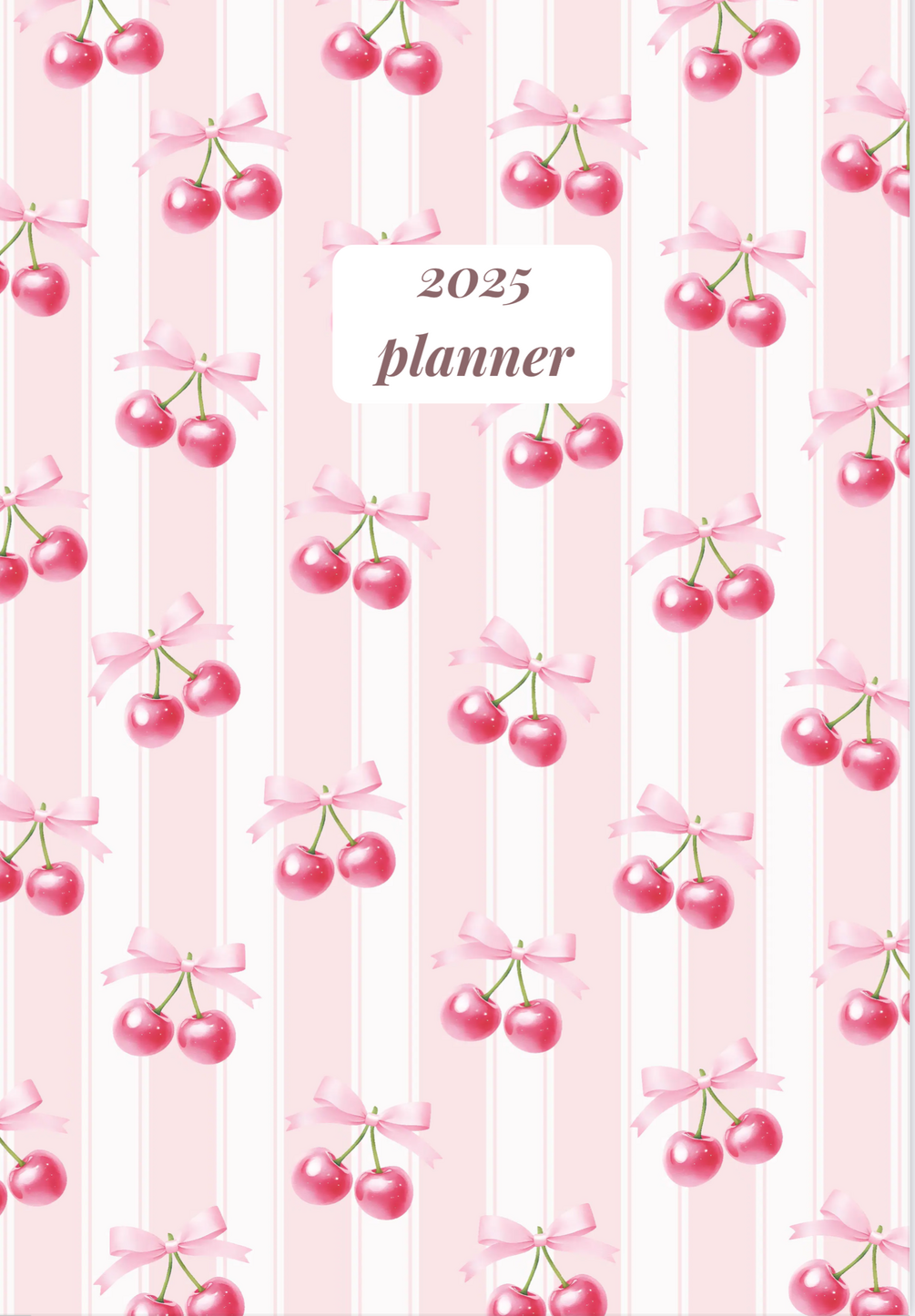 Cherry planner 2025 dated daily pages cute 🥰 one use as digital file or ...