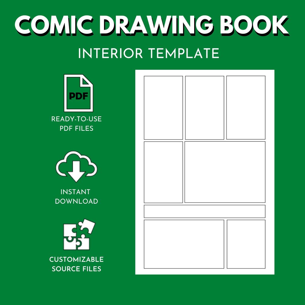 Comic Drawing Book KDP Interior Template for Low-Content Book