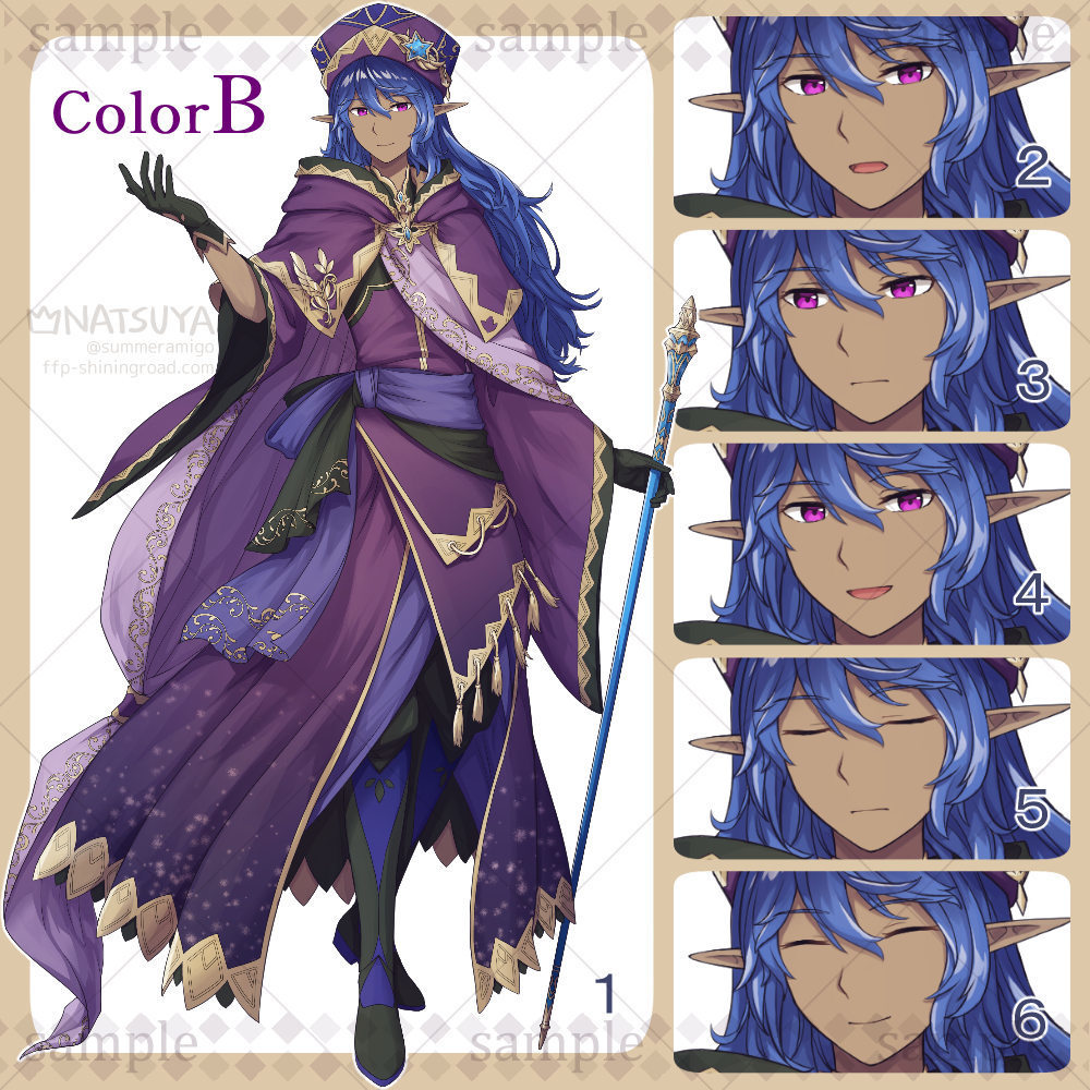 Character Art Pack: 2342-colorA/B - 6 Expressions