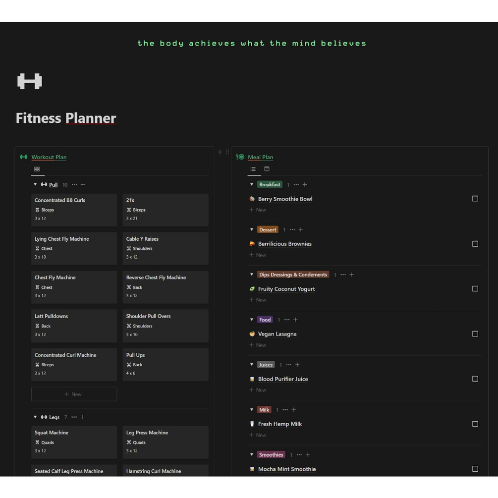 Notion Fitness Planner - Plan and Achieve Your Best Body Condition ...