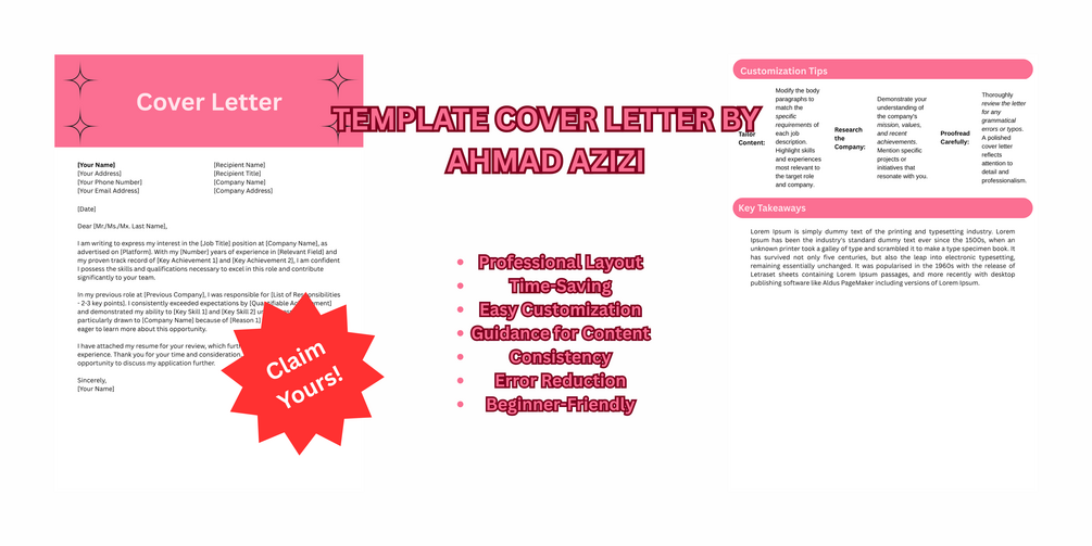 Canva Cover Letter template By Ahmad Azizi