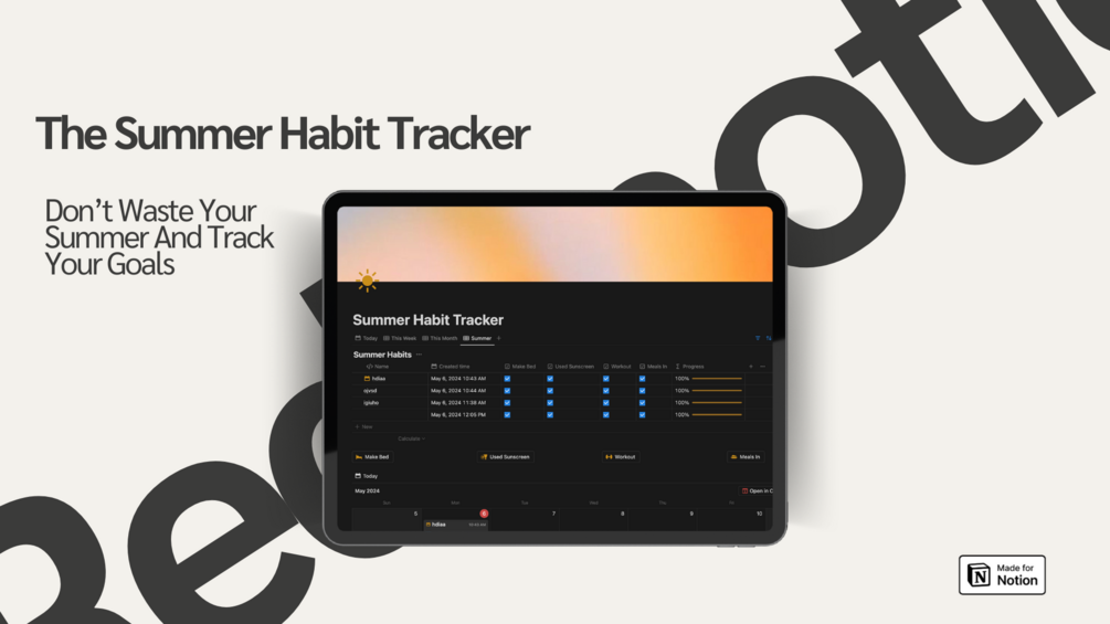 Summer Habit Tracker