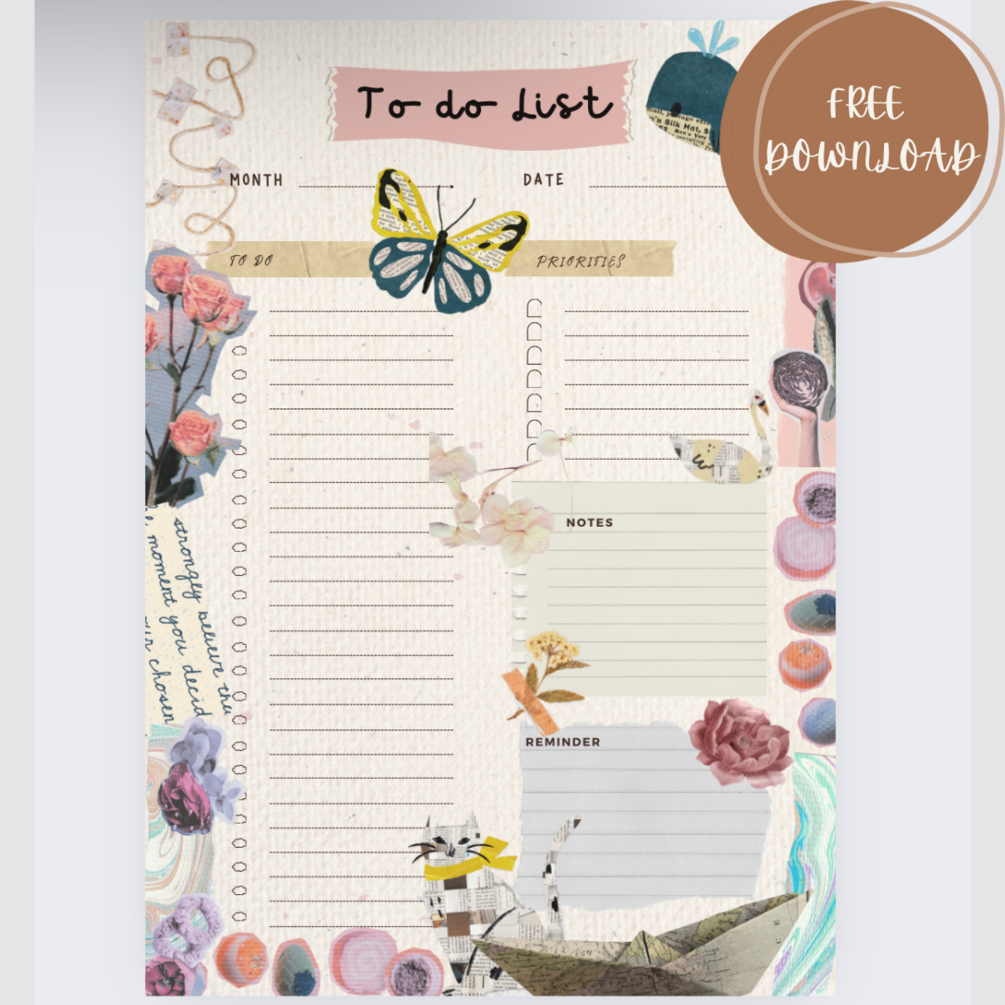 Vintage Retro To-Do List 🗒️ | Aesthetic To Do List | Beautiful Collage Style Planner | Free Download