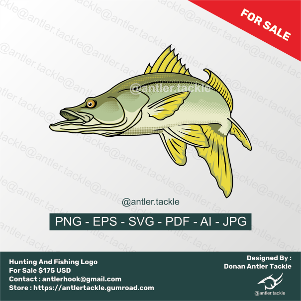 Snook Fish Fishing Logo Illustration Designed By Donan Antler Tackle