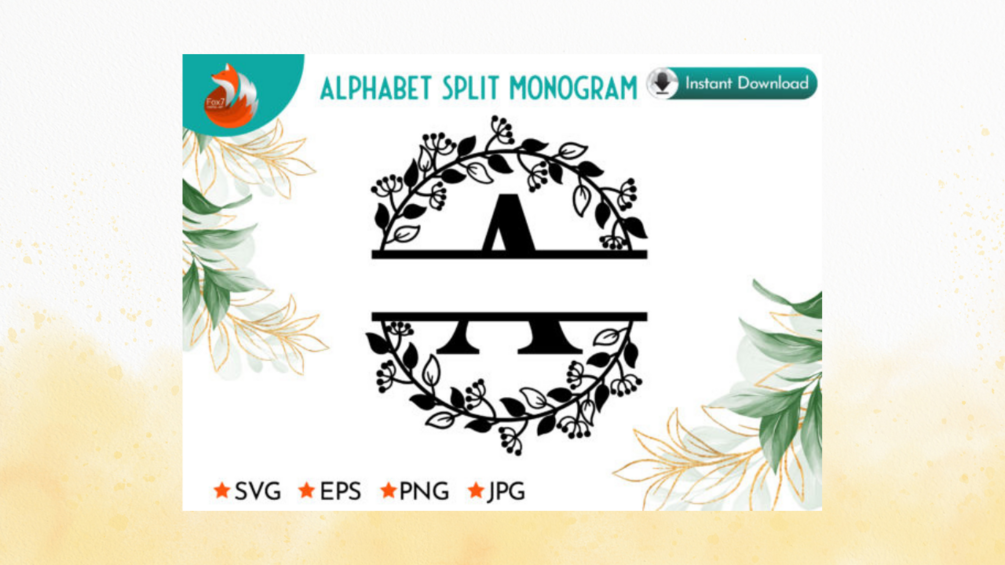 Flora A-Z Alphabet Split Monogram