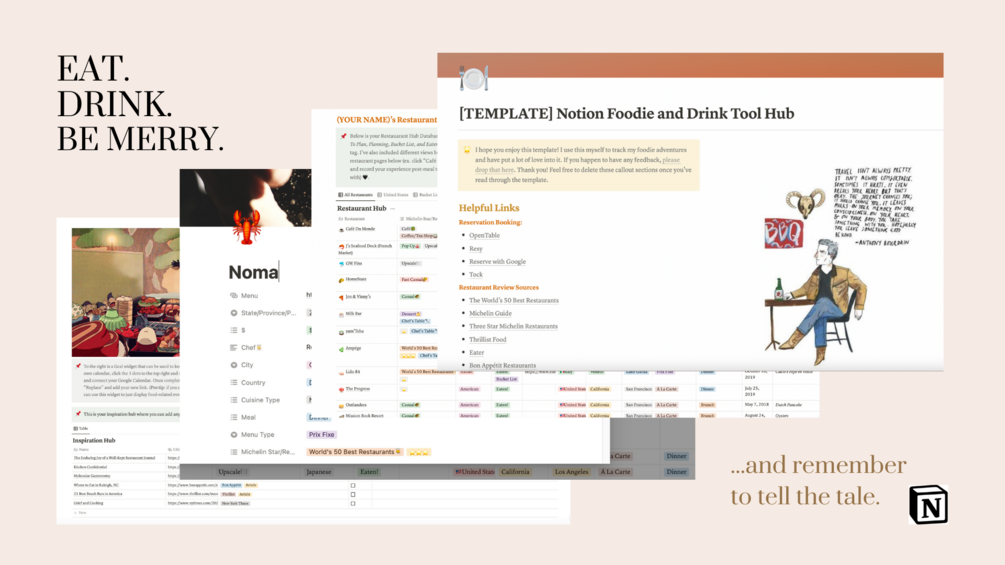 Notion Foodie and Drink Tool Hub