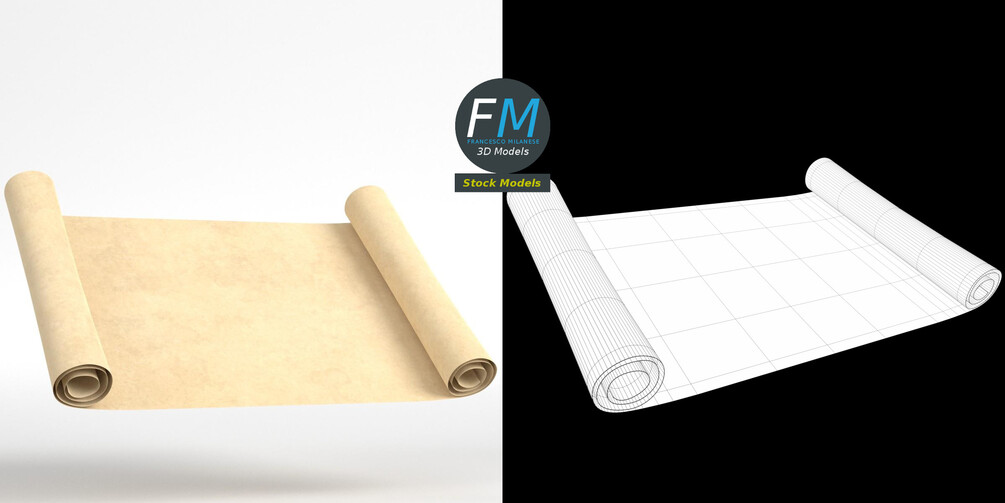 3D MODEL - Paper scroll