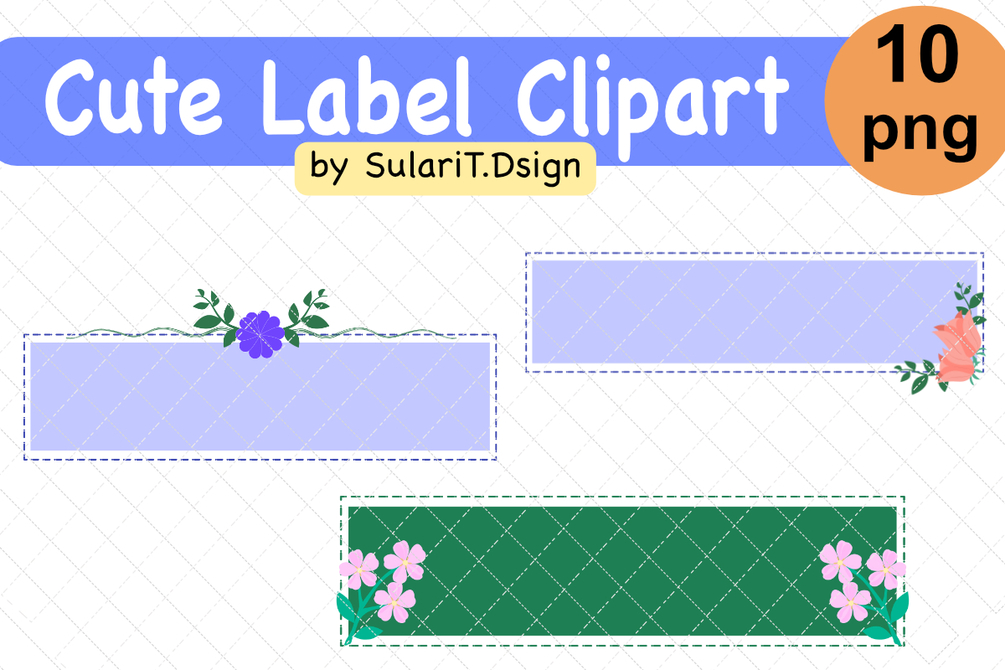 Flower label tag clipart (10 png)