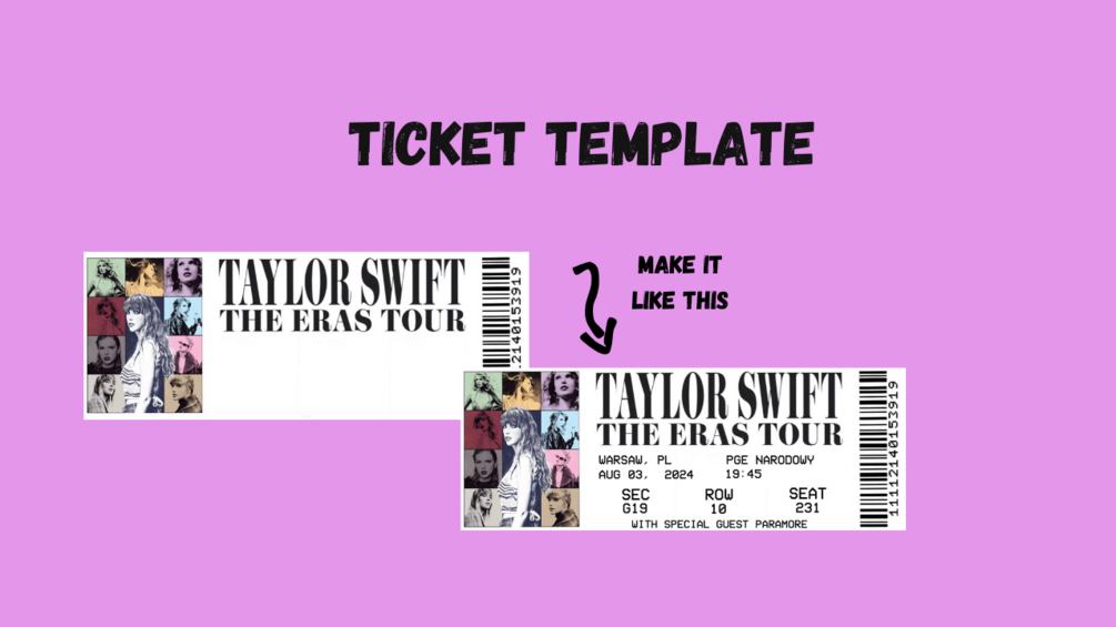 Taylor Swift The Eras Tour Ticket Template