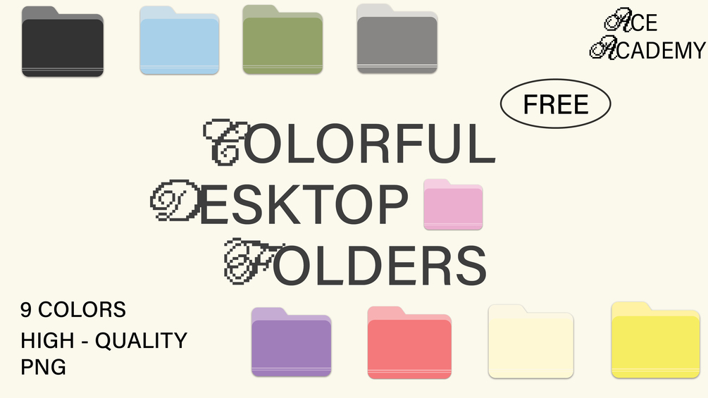 FREE Desktop Icons ( 9 colors )