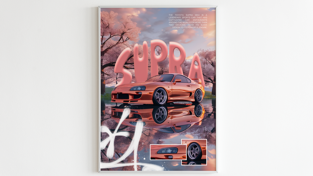 Toyota Supra Car HQ Digital Premium Poster