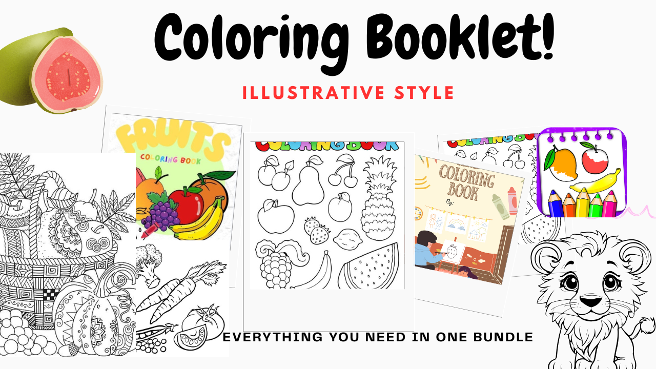 Fruits Coloring Book Worksheet