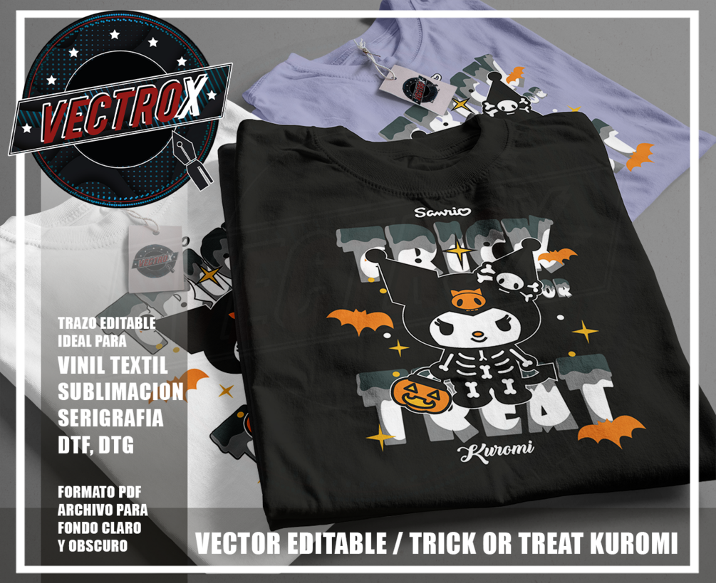 Vector Editable - Trick Or Treat Kuromi