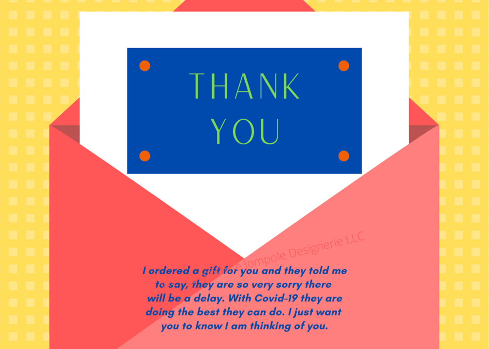 Thank You Note Assorted Gift Delivery Delay Card (3 Color Variations)