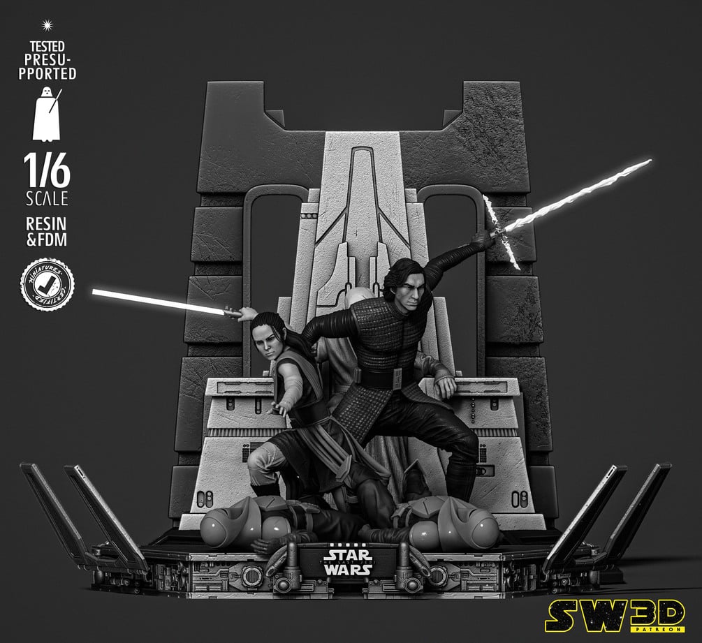 Kylo Ren and Rey Diorama - Star Wars 3D Models - Tested and Ready for ...