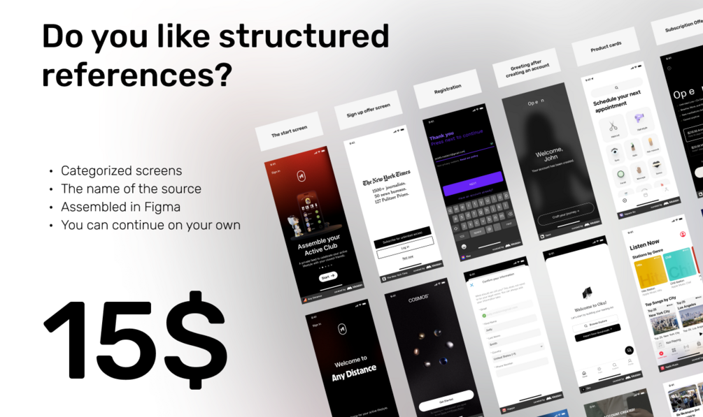Organized references for the mobile interface