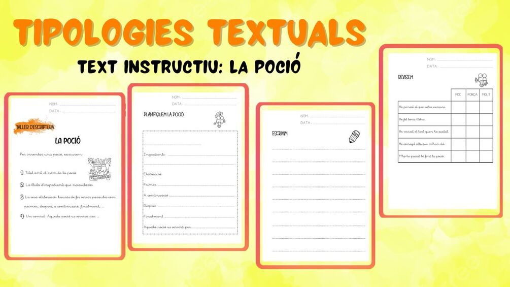 TIPOLOGIES TEXTUALS: TEXT INSTRUCTIU LA POCIÓ (CAT)