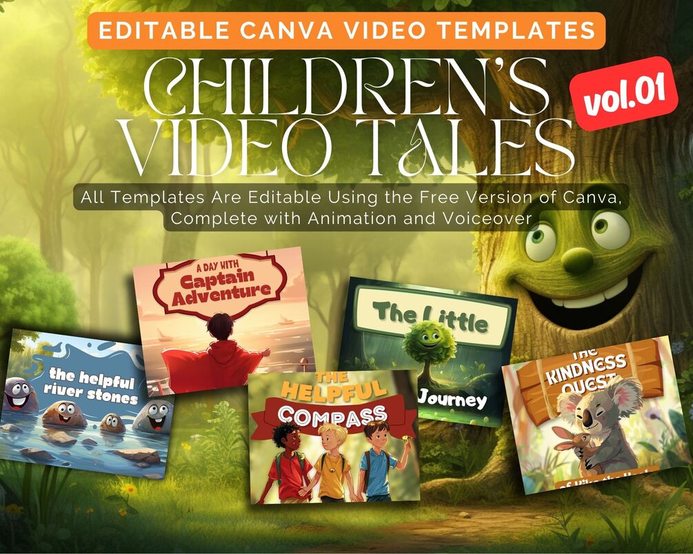 Canva Editable Video Template for Children Story Tale | Vol 01